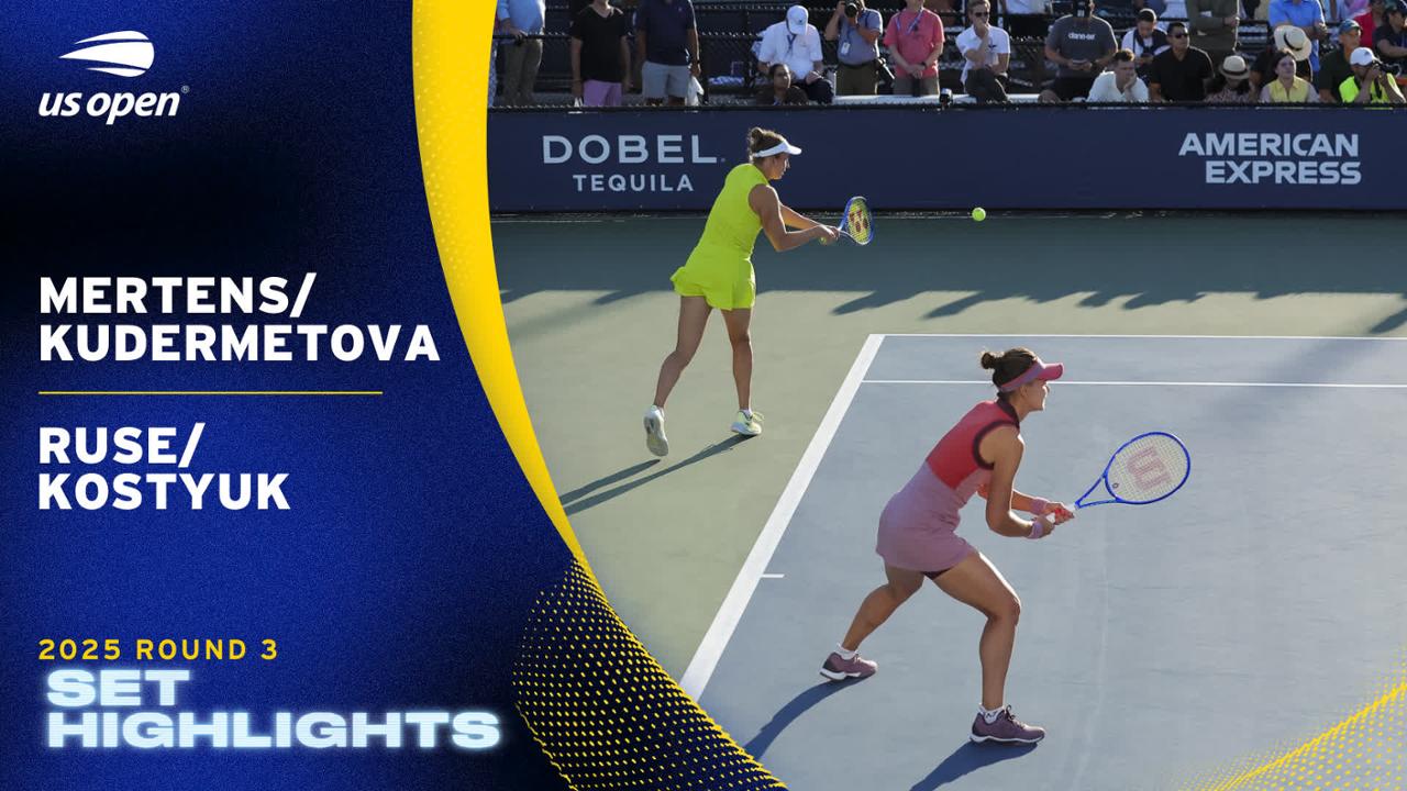 Mertens/Kudermetova vs. Ruse/Kostyuk Round 3, Set 2 - US Open ...